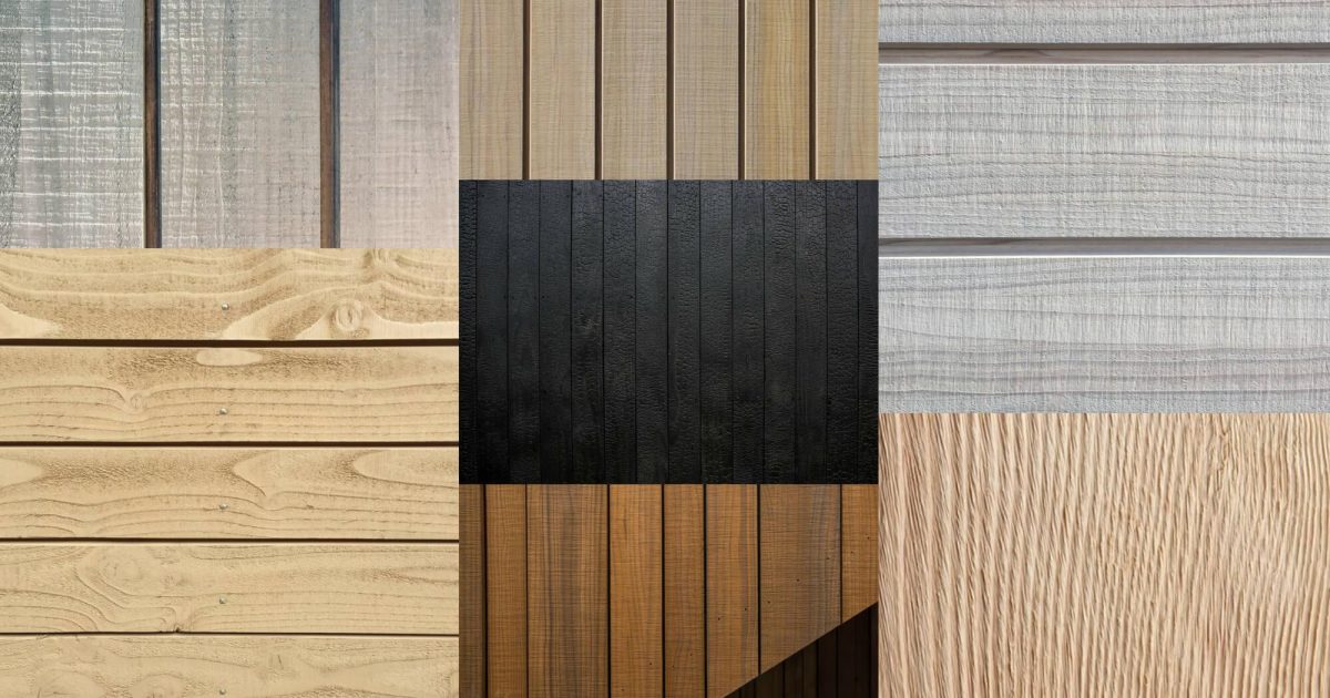 Natural Wood Cladding Textures and Finishes - Abodo Wood